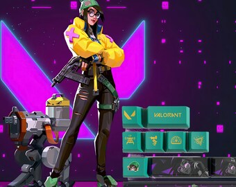 NEON Valorant Keycaps Agent Abilities OEM Profile Fits Cherry MX ...