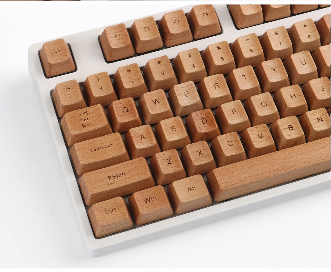 Custom Real Authentic Beech Wood Keycap Set Real Wood Artisan Keycaps ...