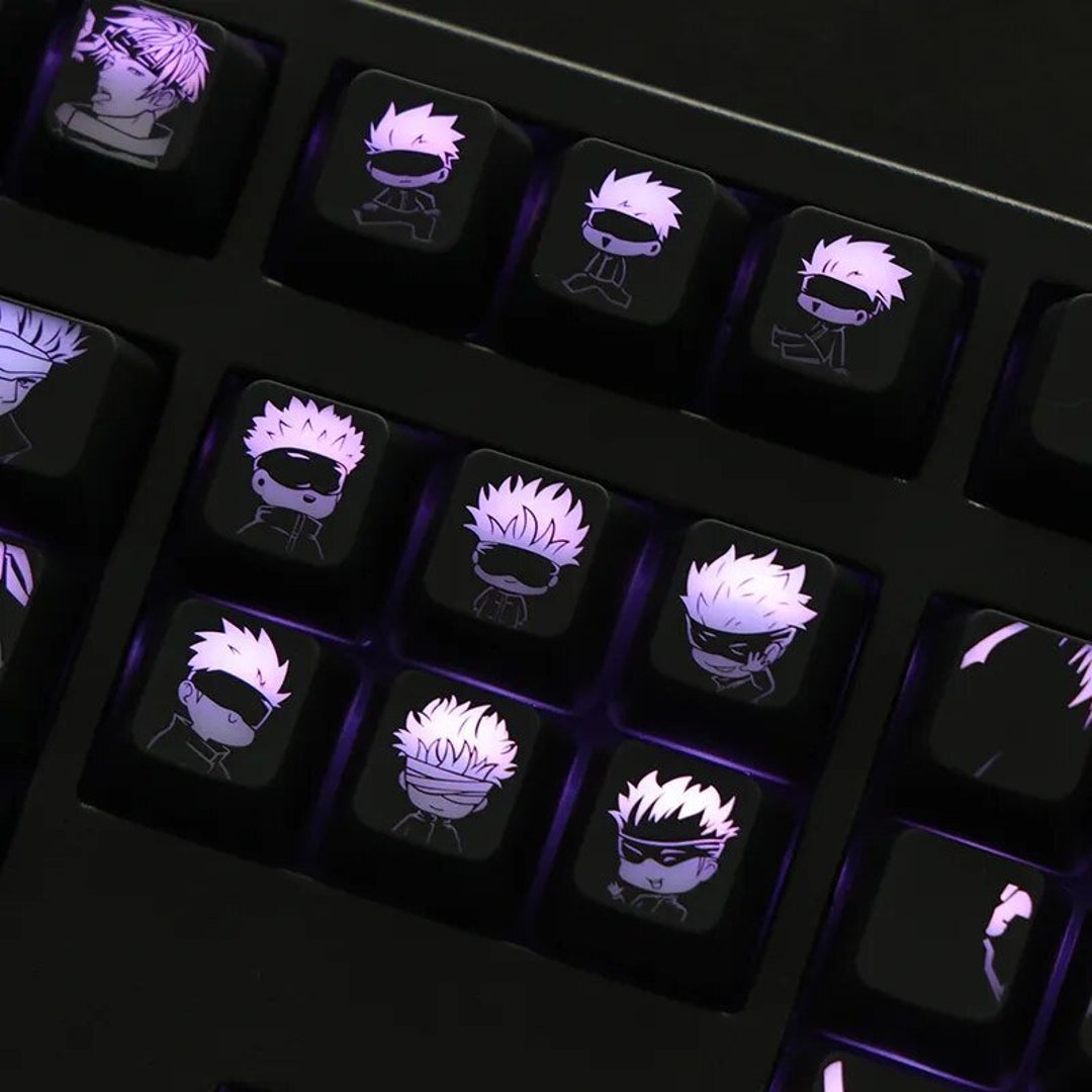 Custom Jujutsu Kaisen Gojo Transparent Keycap Set Artisan Keycap Set MX ...