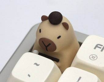 Custom Lazy Capybara Artisan Keycaps Hand Painted Resin Print Gaming ...