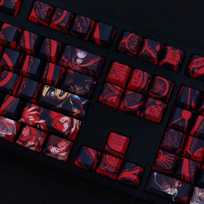Custom Jujutsu Kaisen Sukuna Itadori Keycap Set Artisan Keycap Set MX ...