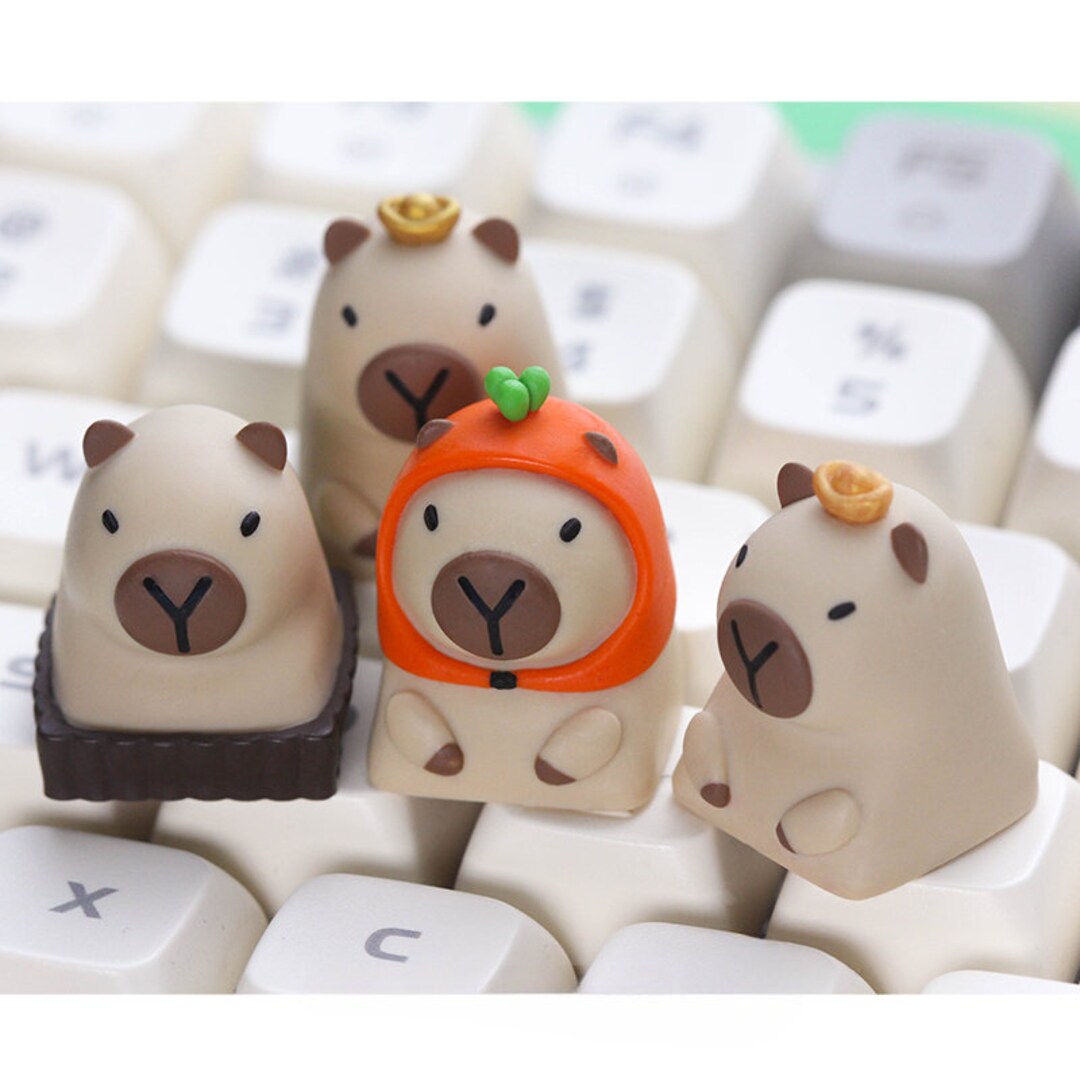 Custom Capybara Artisan Keycaps Hand Painted Resin Print Gaming Keycap ...