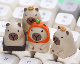 Custom Lazy Capybara Artisan Keycaps Hand Painted Resin Print Gaming ...