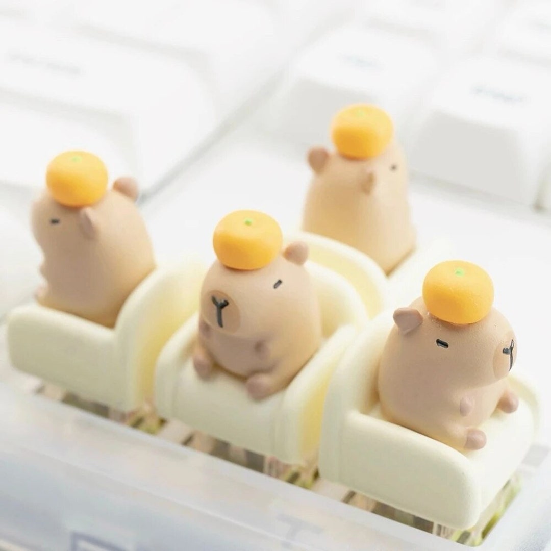 Custom Lazy Capybara Artisan Keycaps Hand Painted Resin Print Gaming ...