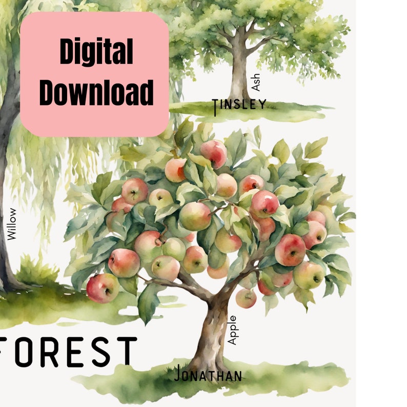 CUSTOM Family Birth Month Trees | Digital Print | Unique | Download Art ...