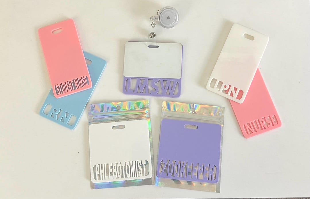 Acrylic Badge Buddies – Vibrant Colors in Vertical & Horizontal Options ...