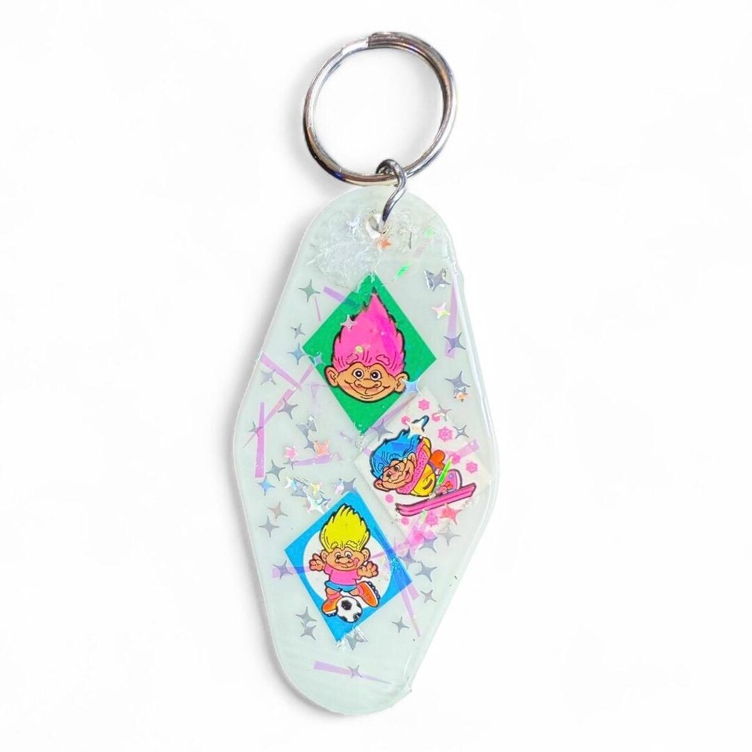 Troll Keychain Nostalgia 90s Retro Glow in the Dark Keychain ...