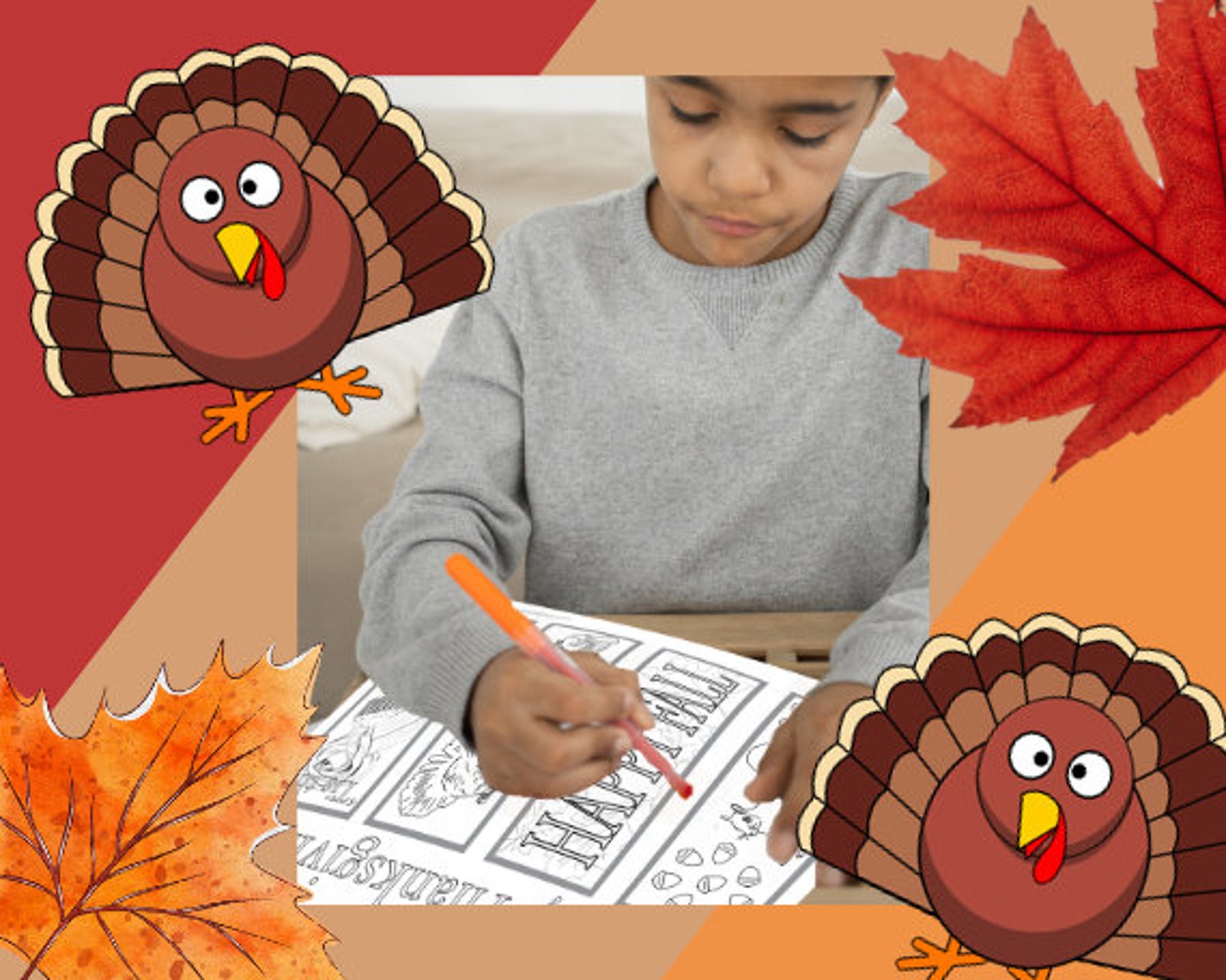 Thanksgiving Coloring Printable Bookmarks, Fall Coloring Page ...