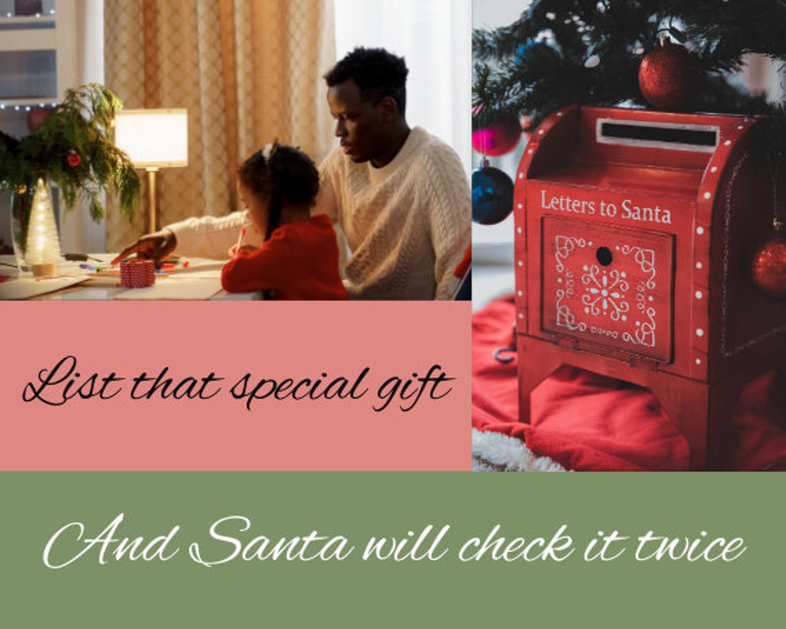 Letter to Santa, Postcard for Santa Claus, Printable Christmas Wish ...