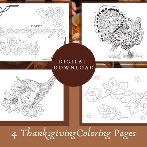 Printable Thanksgiving Coloring Pages, Fall Coloring Pages, Activity ...