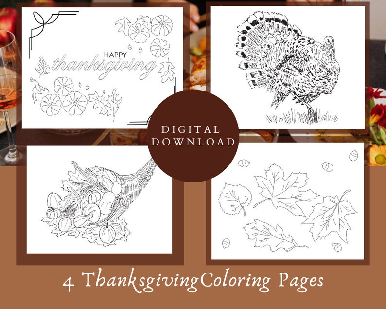 Printable Thanksgiving Coloring Pages, Fall Coloring Pages, Activity ...