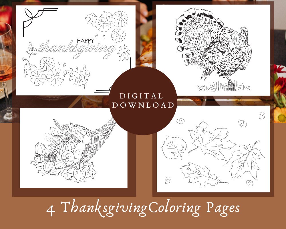Printable Thanksgiving Coloring Pages, Fall Coloring Pages, Activity ...