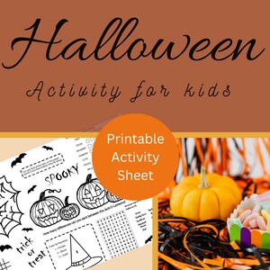 Halloween Activity for Kids, Halloween Coloring Placemat, Printable ...