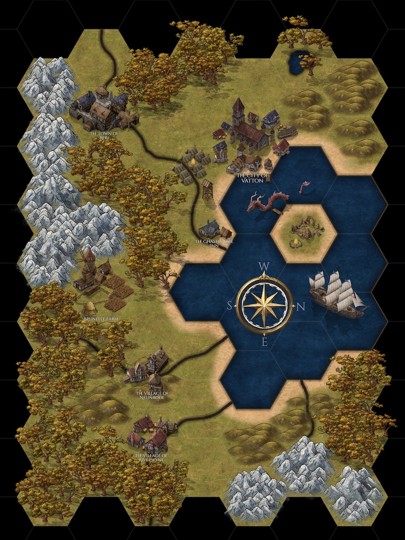 Custom Made 4K Fantasy Hex Region Map - Etsy