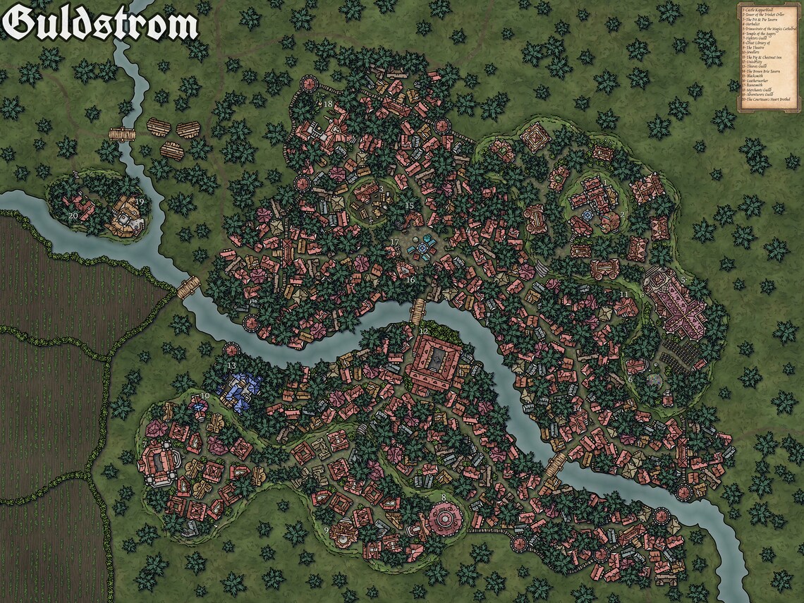 Custom 4k Fantasy City/town/village Map - Etsy