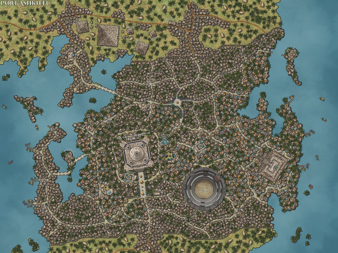 Custom 4k Fantasy City/town/village Map - Etsy