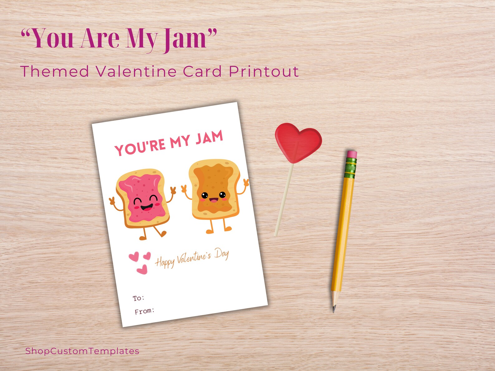 Printable Valentines Cards Food Themed Valentines Classroom Valentines ...