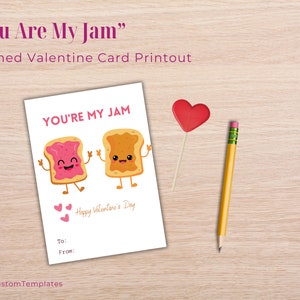 Printable Valentines Cards Food Themed Valentines Classroom Valentines ...