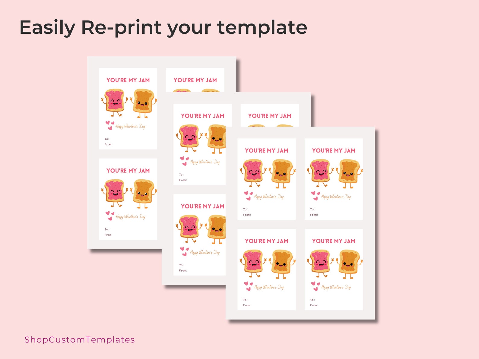 Printable Valentines Cards Food Themed Valentines Classroom Valentines ...
