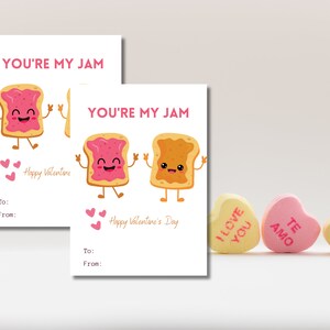 Printable Valentines Cards Food Themed Valentines Classroom Valentines ...