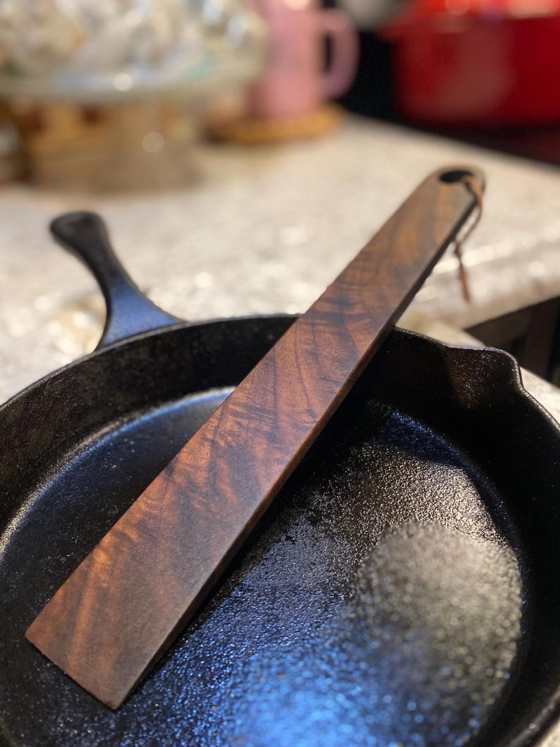 Walnut Wrangler Spatula | Handmade Hardwood Cast Iron Spatula | Non ...