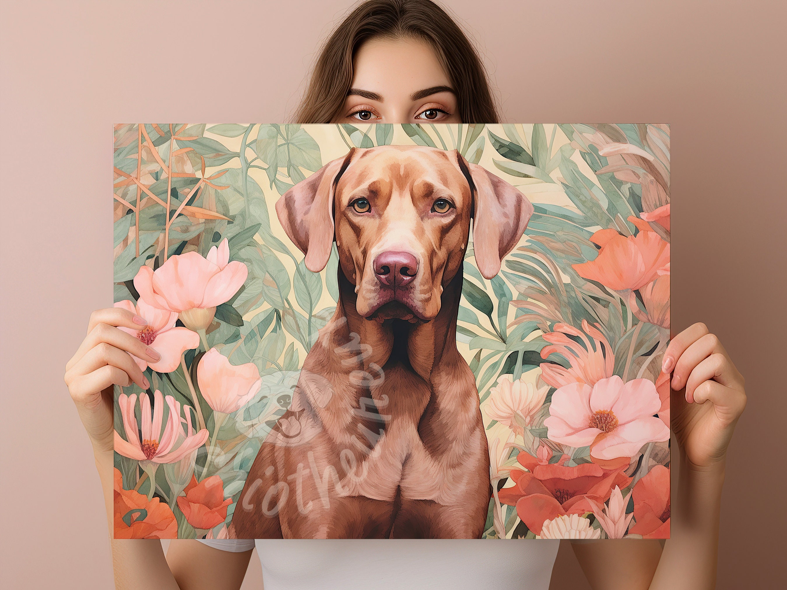 LABRADOR RETRIEVER ILLUSTRATION Unframed Chocolate Lab Drawing Wall ...