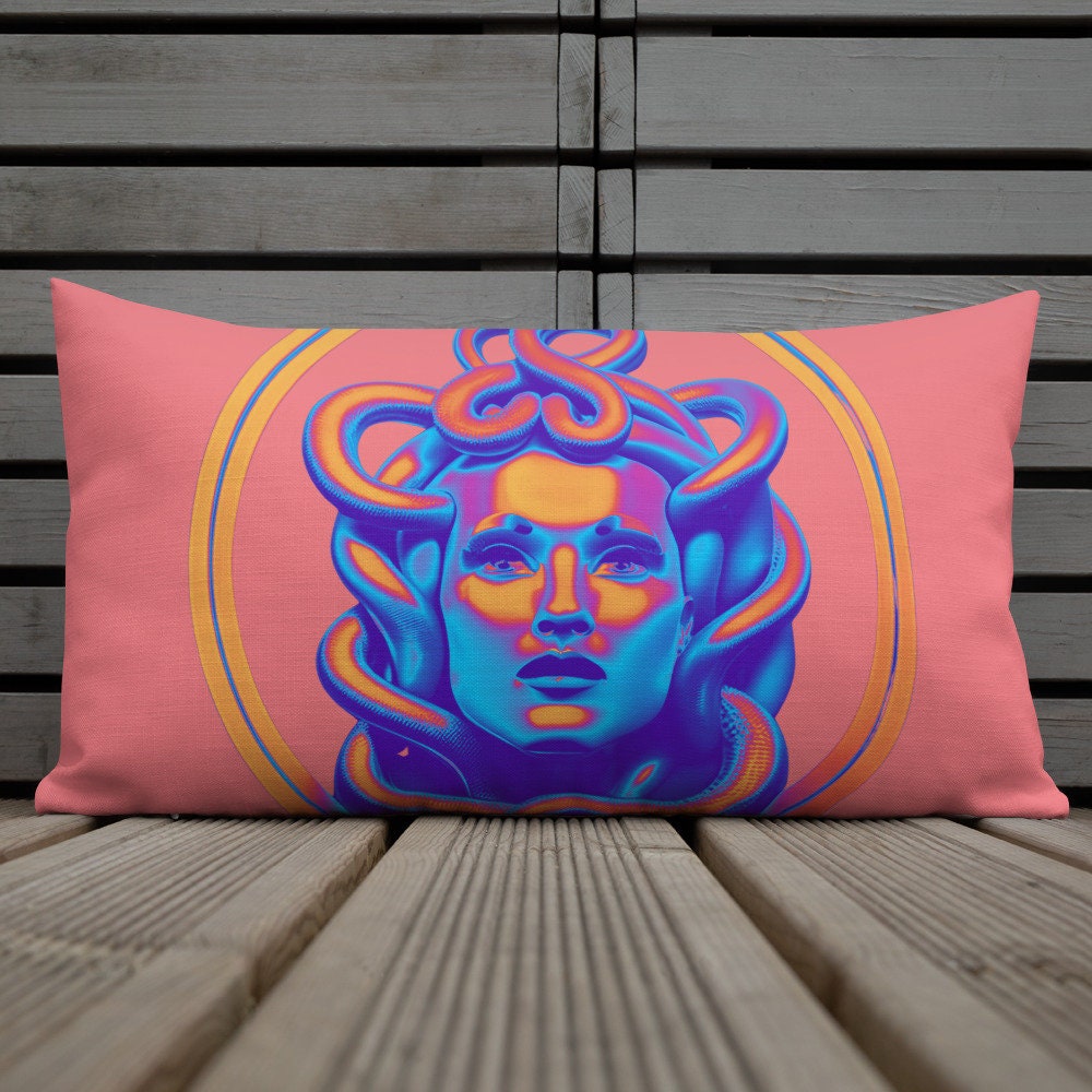Pink Pop Art Medusa Lumbar Pillow - Etsy