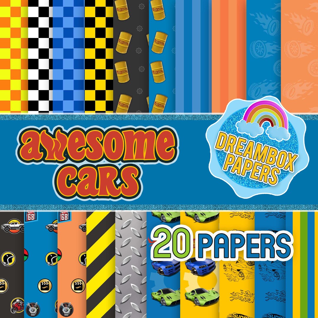 Awesome Racing Cars Digital Papers, Toys Wallpers, Racing Vehicles ...