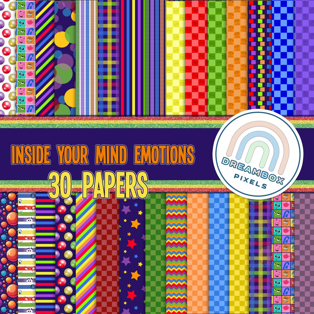 Inside Out 2 Digital Papers, Funny Patterns for Kids, Textures for ...