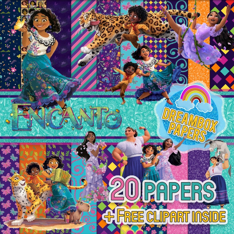 Encanto Digital Paper Pack, Textures for Invitations, Scrapbooking ...