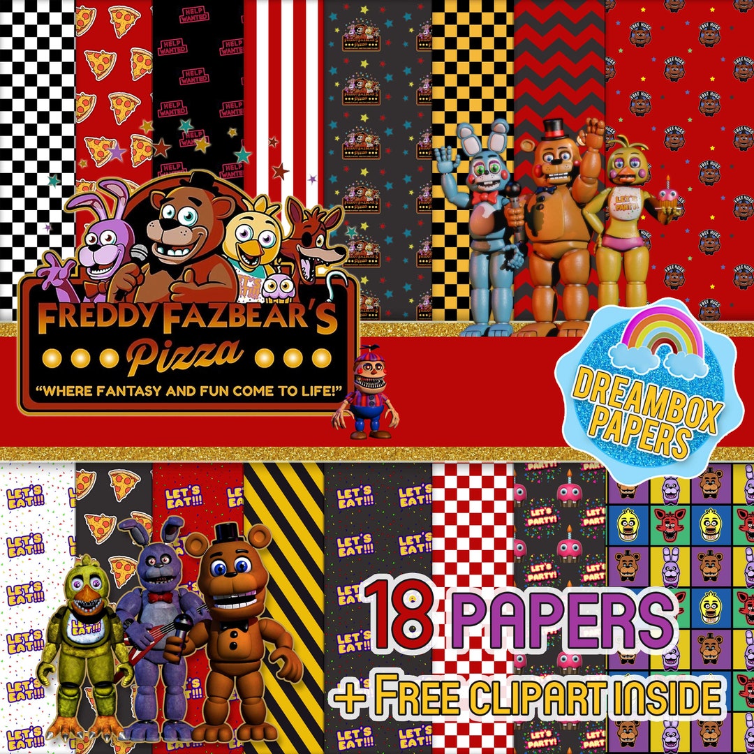 Five Nights at Freddy's FNAF Digital Paper Pack, Textures for ...
