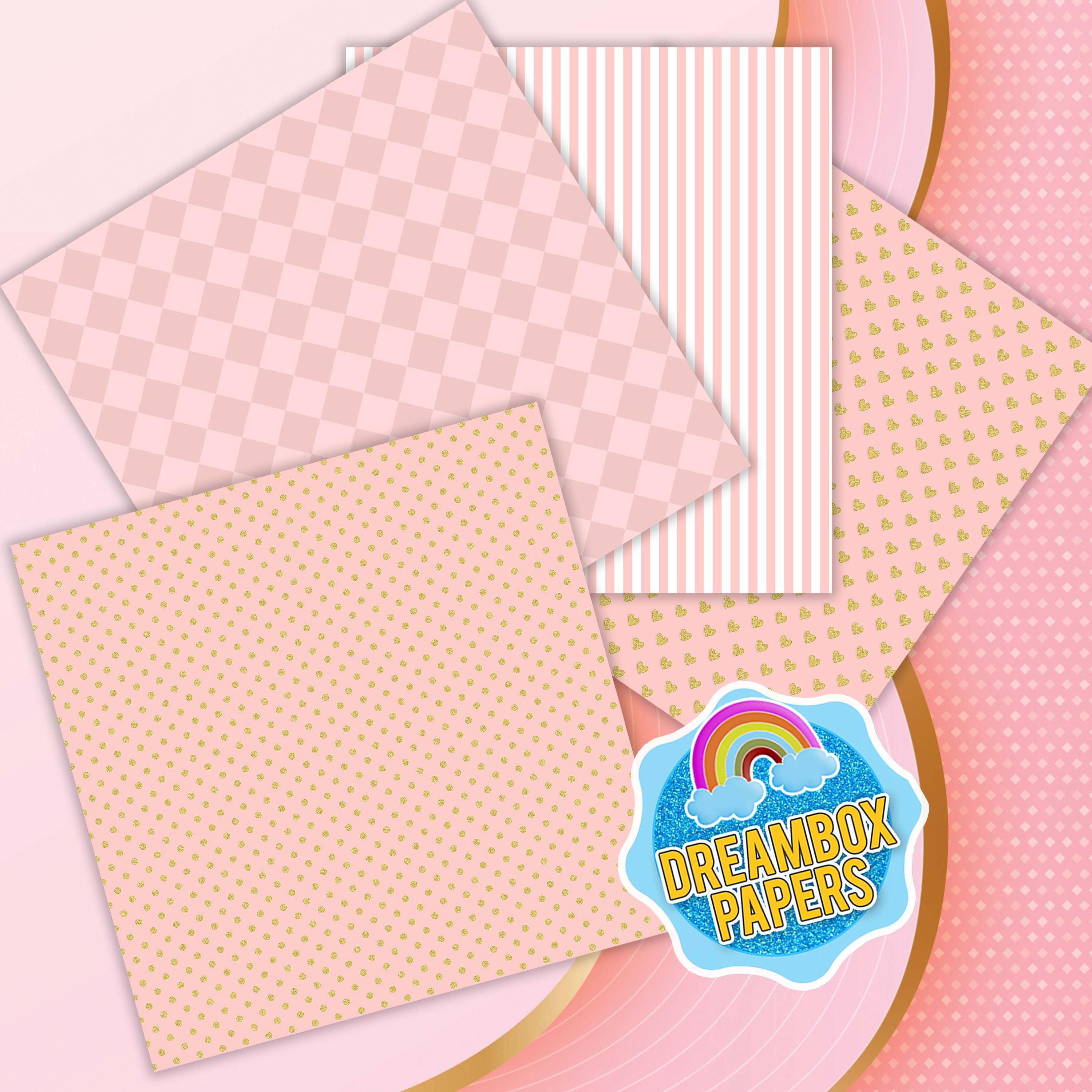 Minnie Mouse Delicate Pink and Gold Digital Paper Pack, Textures for ...