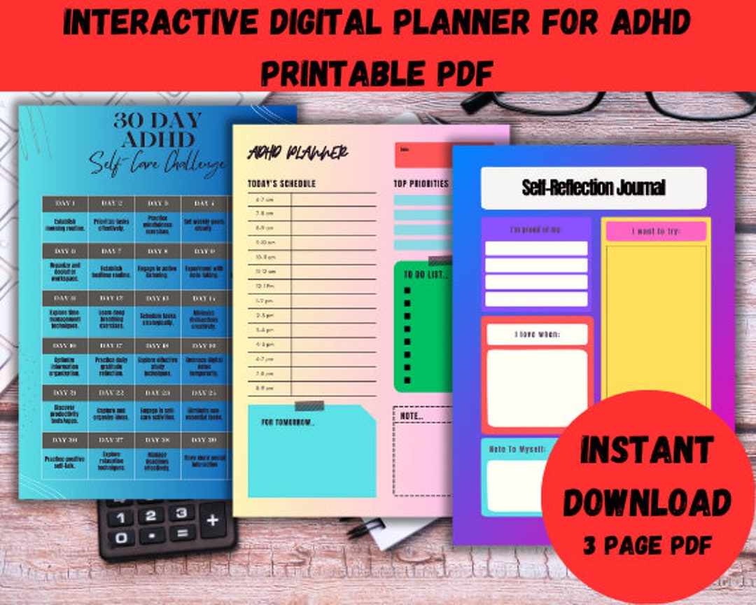 Interactive Digital Planner for ADHD - Boost Focus, Productivity ...
