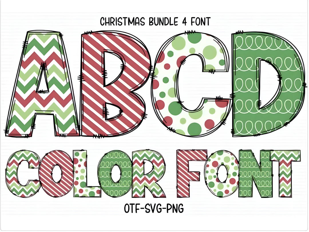 Christmas Doodle Svg, Christmas Font Png, Doodle Font, Christmas ...