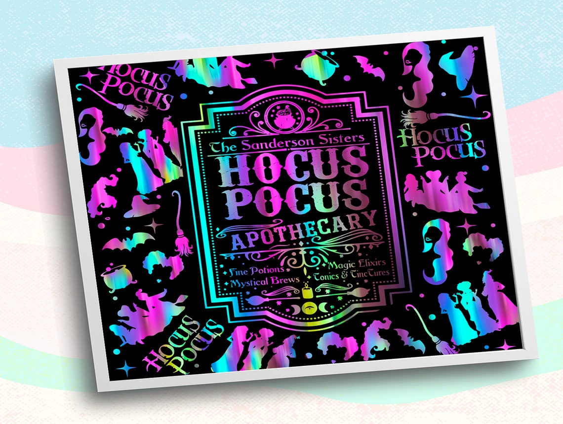 Hocus Pocus Tumbler Png 20oz Skinny Tumbler Wrap, Witch, Spooky Tumbler ...