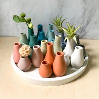 Handmade Porcelain Drippy Bud Vase: Reactive Glazes, Windowsill Decor ...