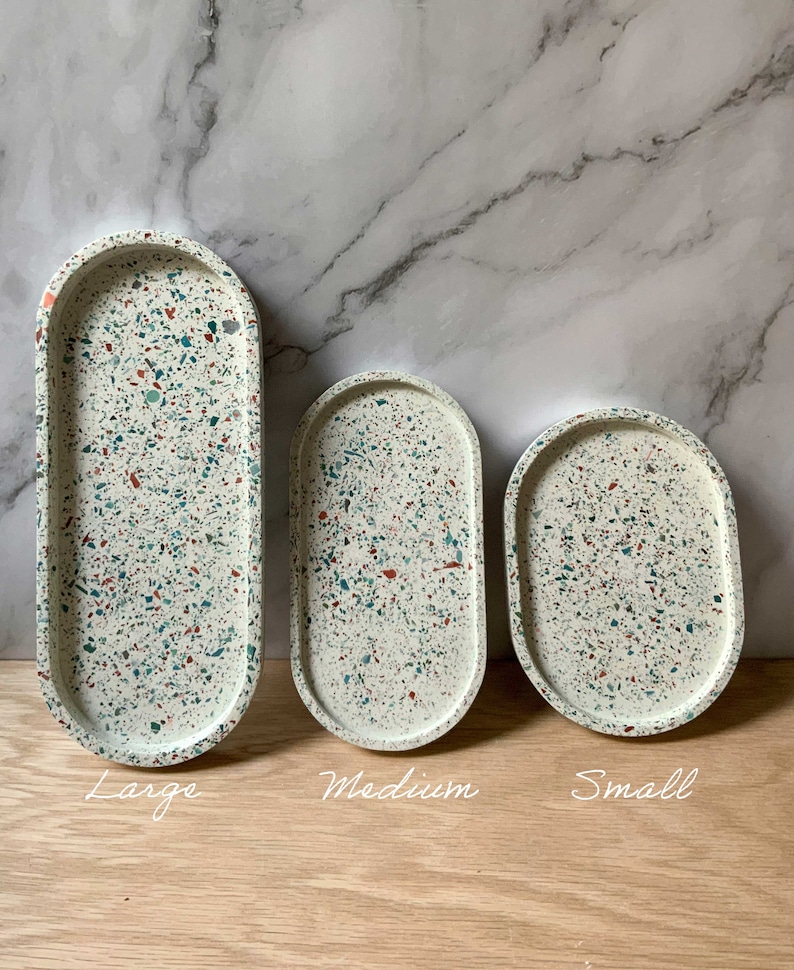 Modern Terrazzo Cement Round Catchall: Decorative Tray for Home ...