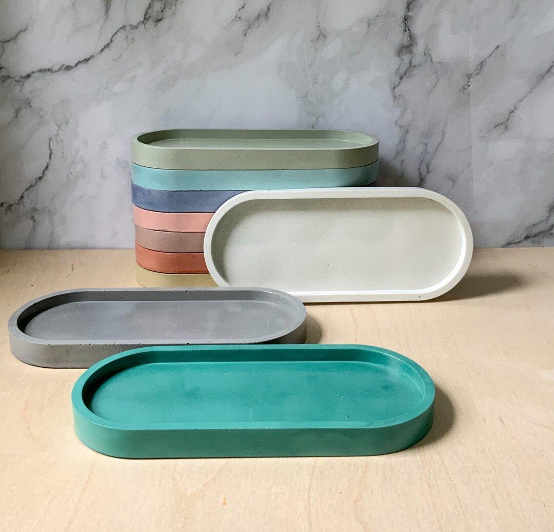 Versatile Concrete Stone Tray: Decorative Catchall for Nightstand ...