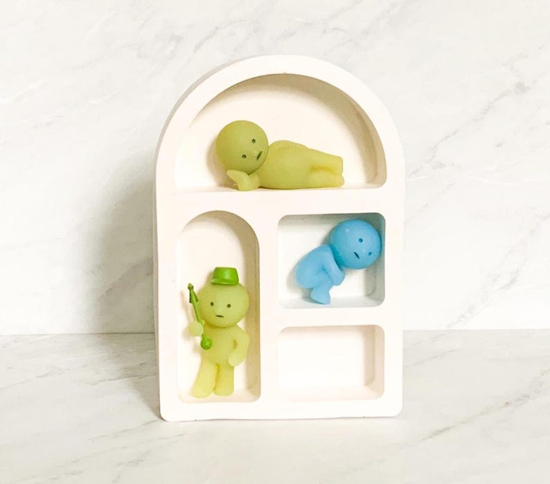 Minimalist Cement Arch Wall Shelf for Smiski Mini Figures - Modern ...