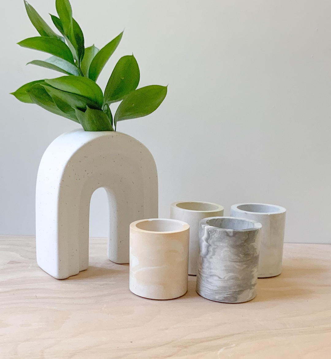 Minimalist Concrete Cup for Desk & Bathroom Storage - Versatile Home ...