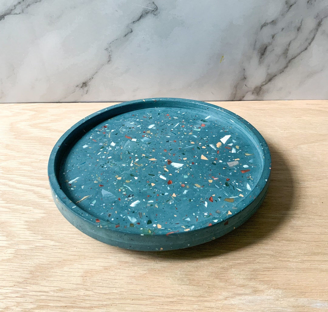 Handcrafted Terrazzo Lazy Susan: Minimalist Cement Turntable for ...