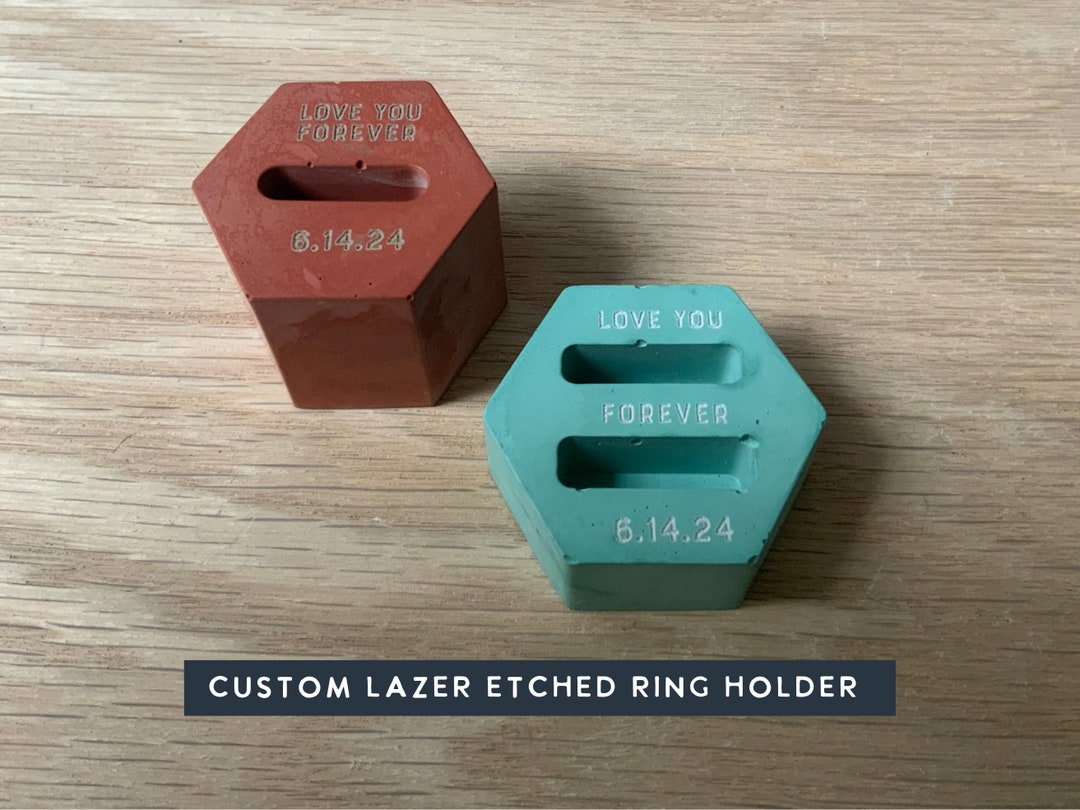 Personalized Ring Storage Cement Ring Holder Wedding Ring Stand ...