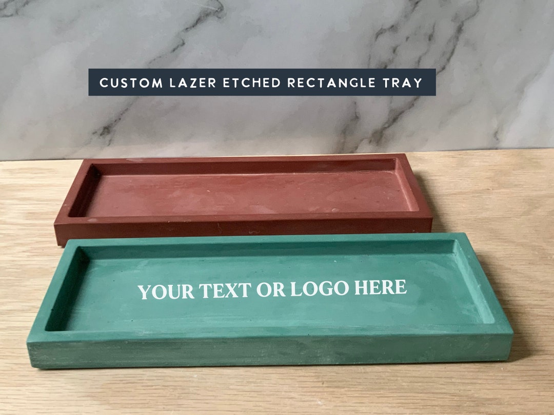 Personalized Concrete Rectangle Tray Candle Tray Trinket Tray Modern ...