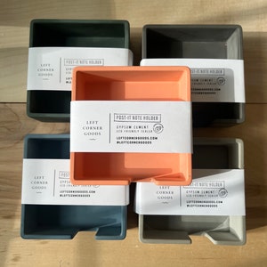 Post-it Note Holder Desk Organizer- Industrial Concrete Modern Minimal ...