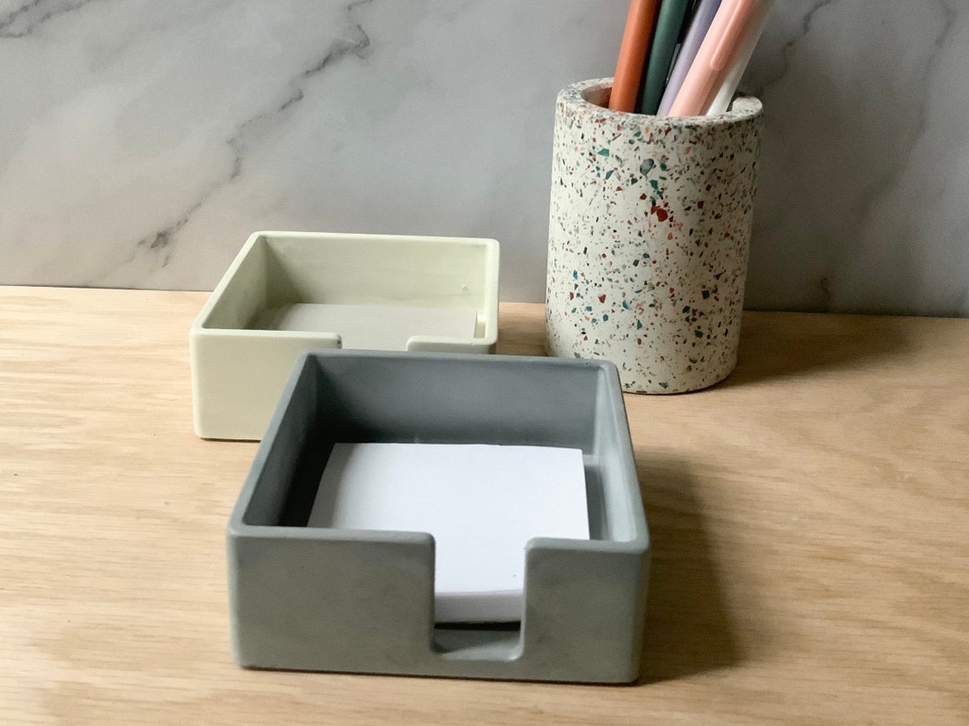 Post-it Note Holder Desk Organizer- Industrial Concrete Modern Minimal ...
