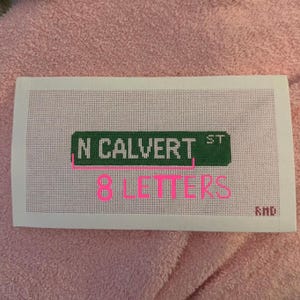 CUSTOM | Street Sign Needlepoint Canvas - Etsy