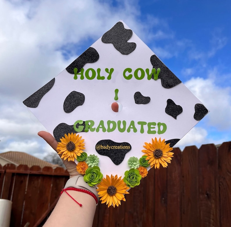 Holy Cow I Graduated Graduation Cap Topper - Etsy