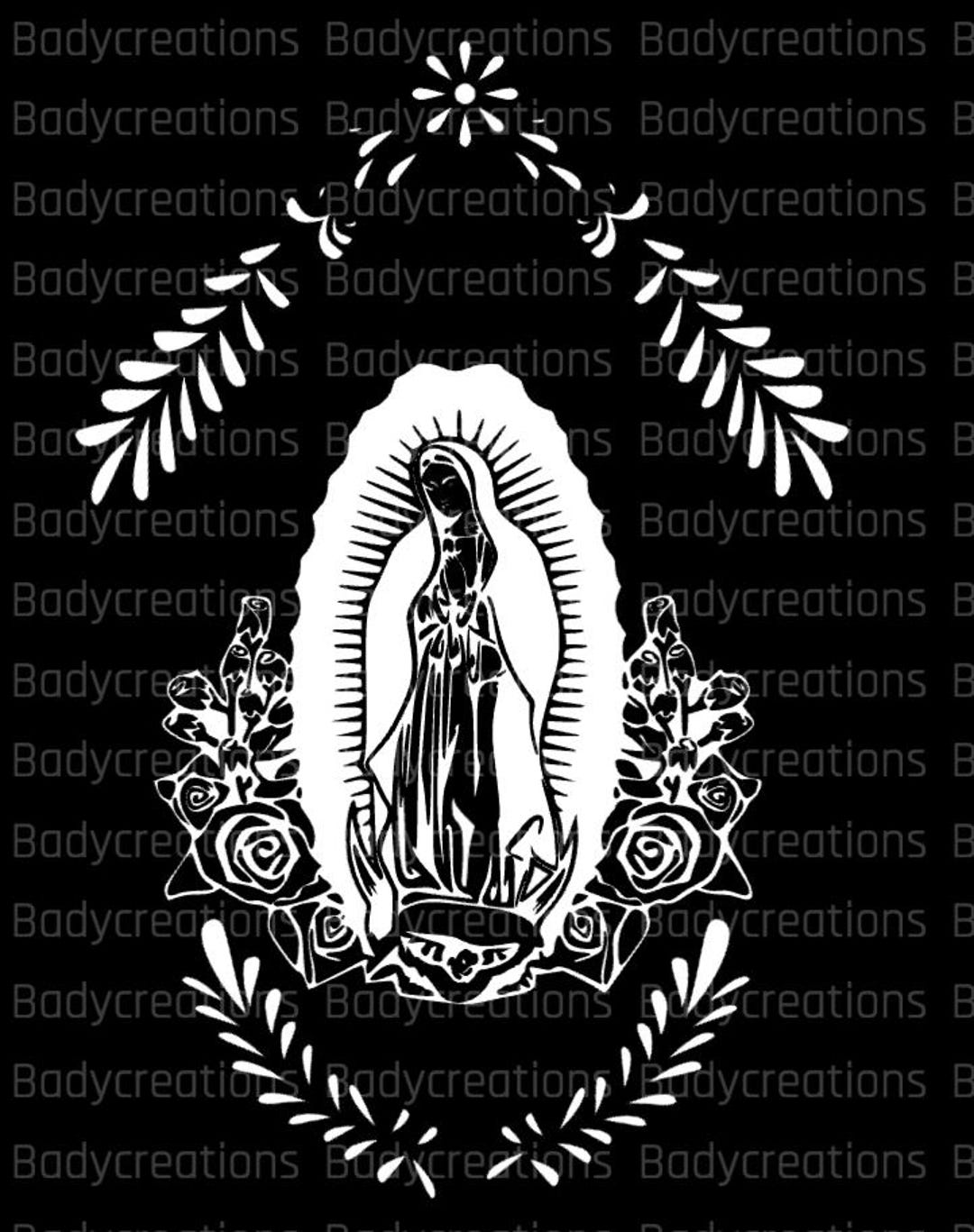 Virgin Mary Flowers and Border - Etsy
