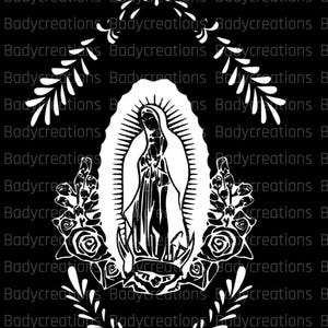 Virgin Mary Flowers and Border - Etsy