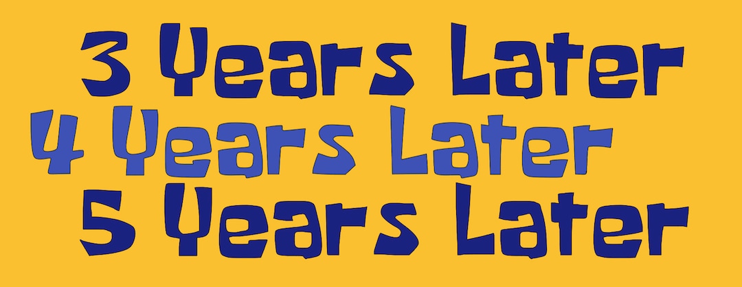 Years Later Spongebob Font 3/4/5 Svg, Png, Jpg Art - Etsy